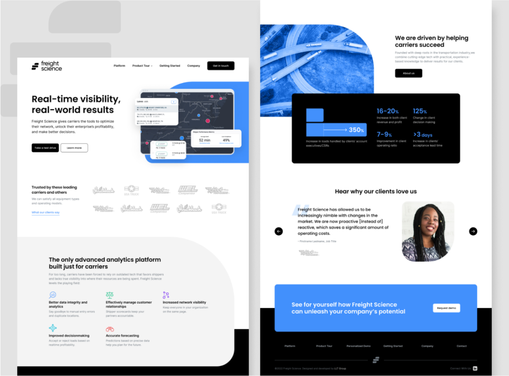 Freight Science - LLT Group - Chicago Website Design